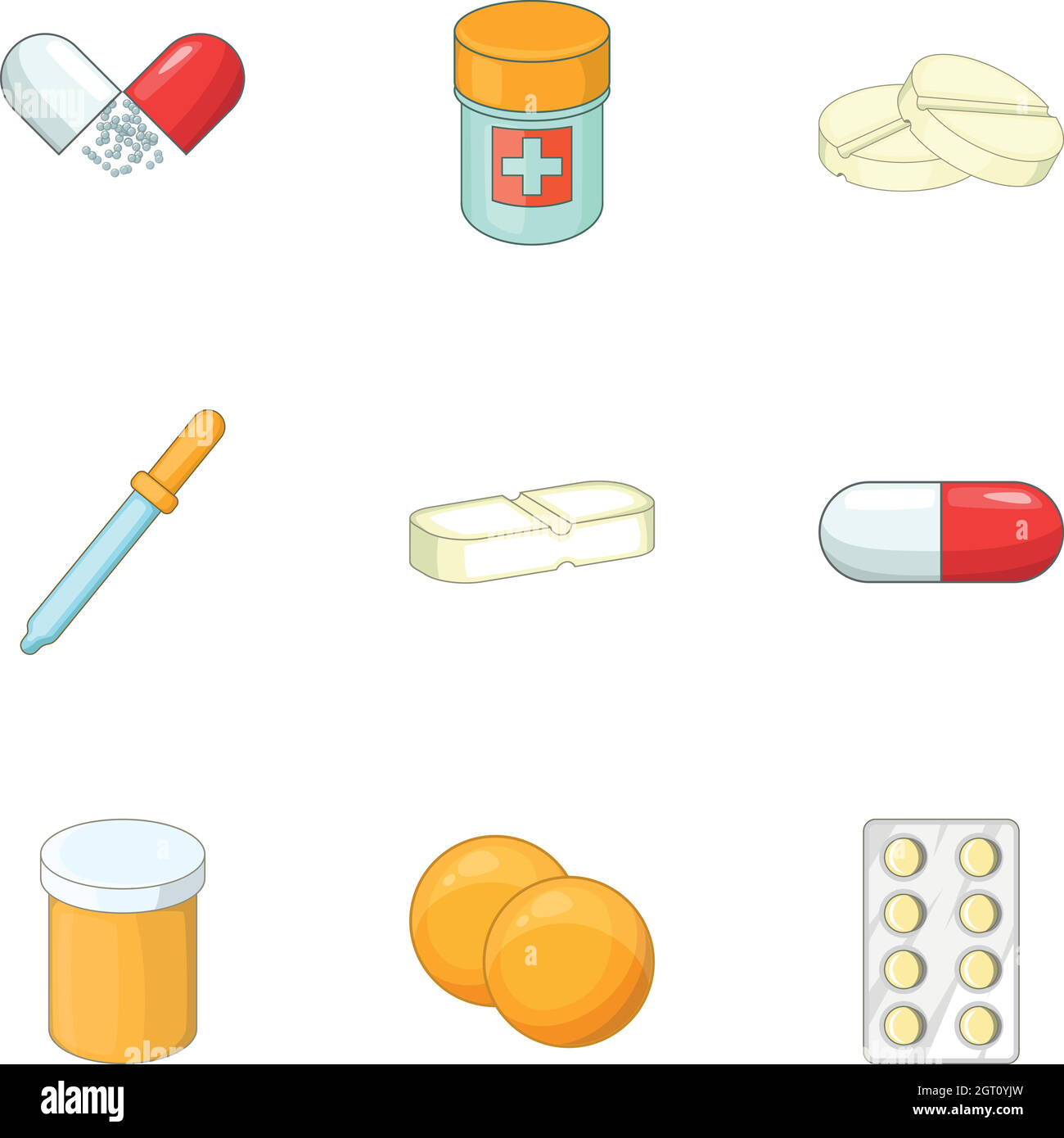 Medications icons set, cartoon style Stock Vector Image & Art - Alamy