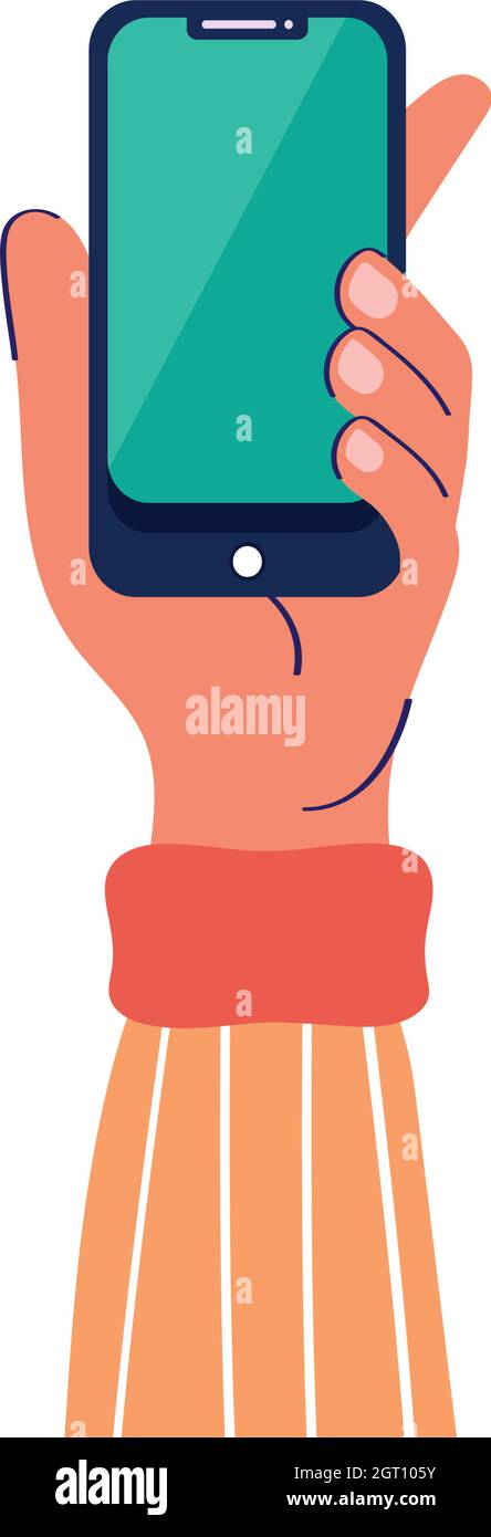 hand lifting smartphone Stock Vector Image & Art - Alamy