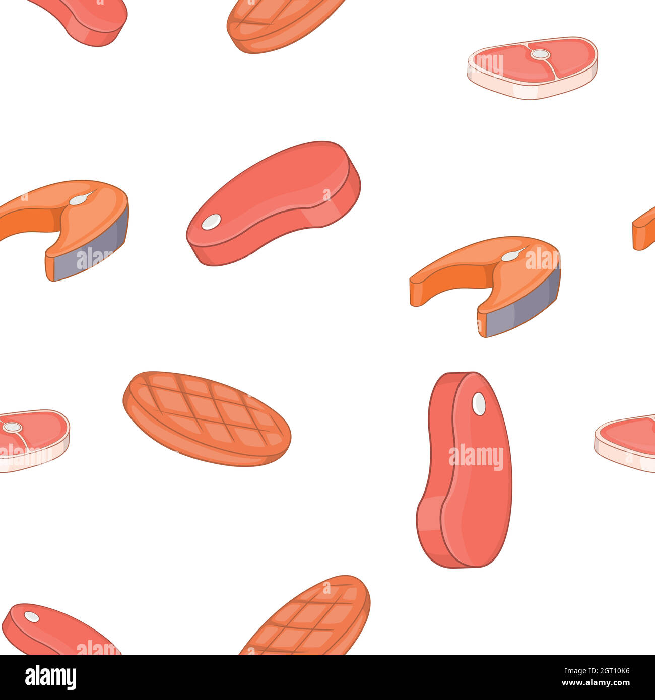 Meat pattern, cartoon style Stock Vector Image & Art - Alamy