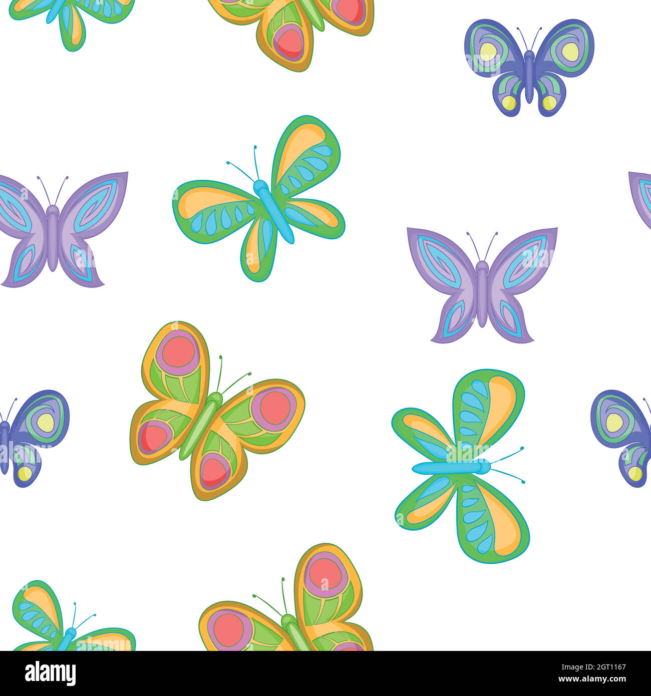 Types of butterflies pattern, cartoon style Stock Vector Image & Art ...