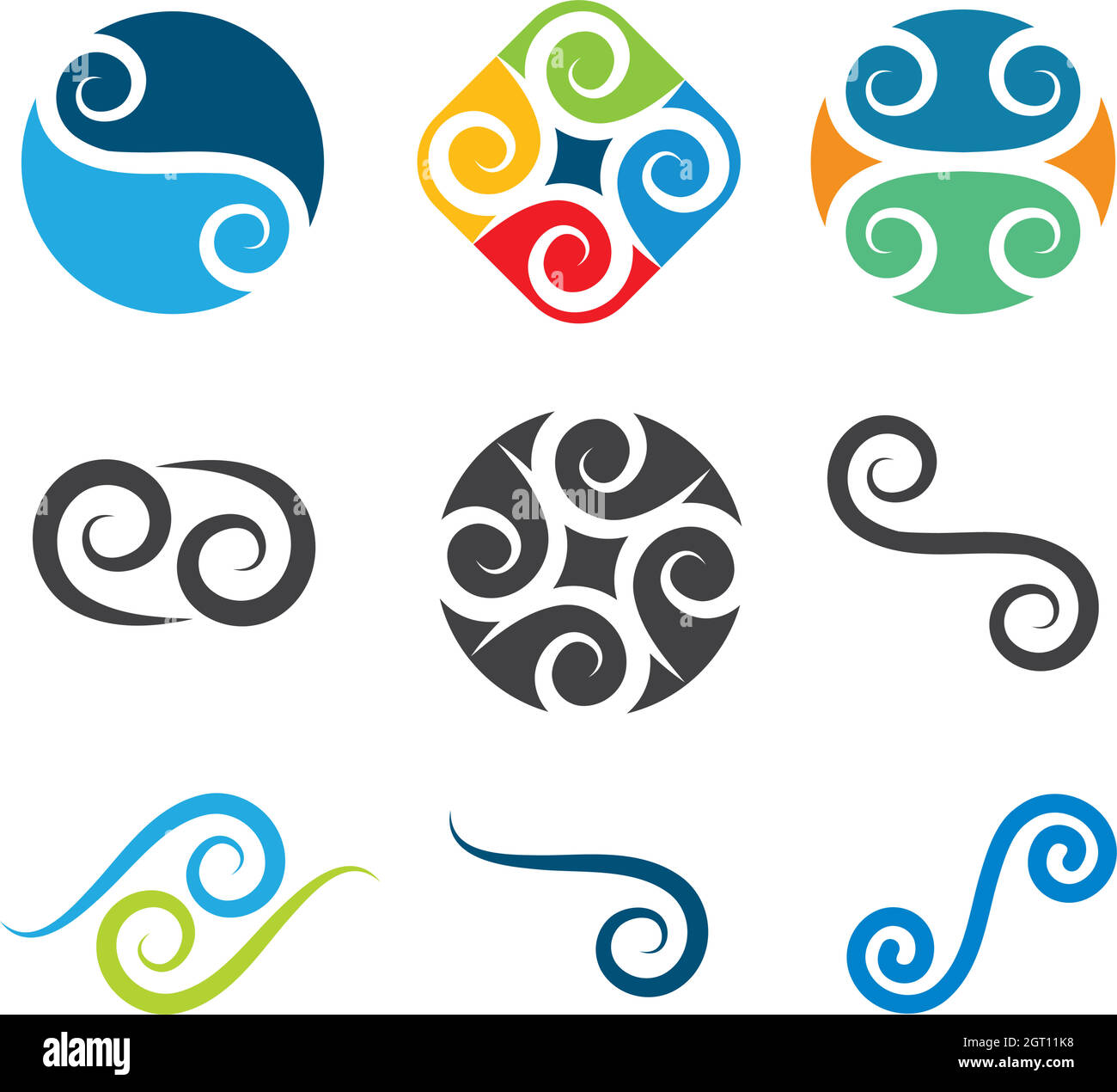 vortex logo icon wave and spiral vector Stock Vector Image & Art - Alamy