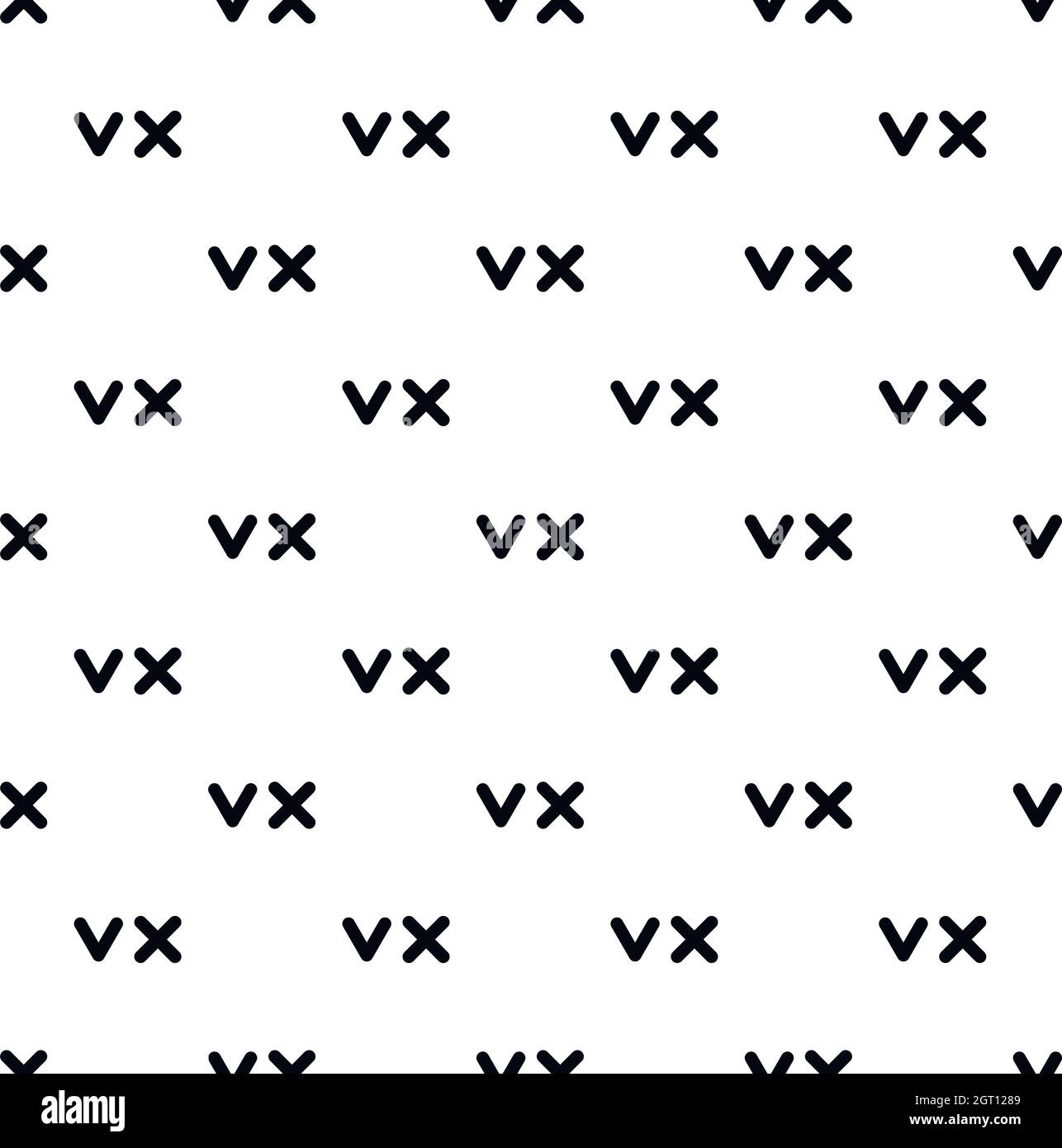 Cross and tick check marks pattern, simple style Stock Vector Image ...