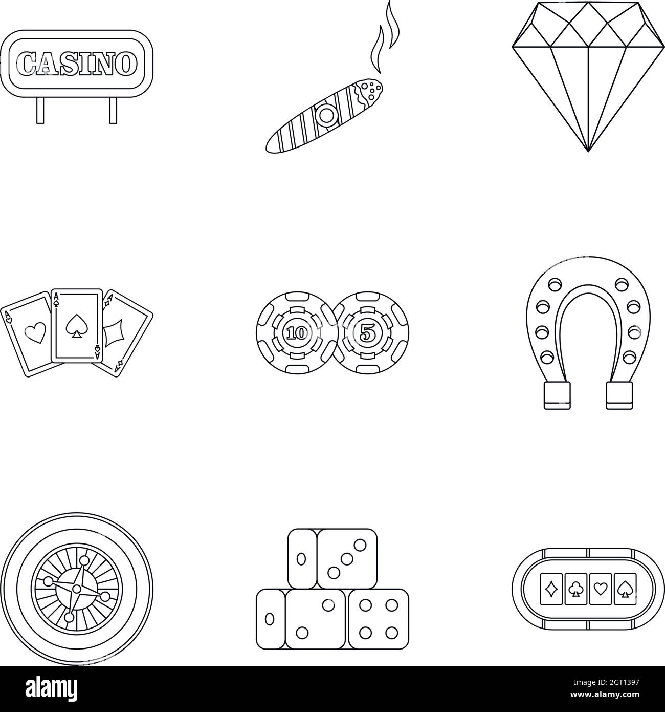 Gambling set icons Cut Out Stock Images & Pictures - Alamy