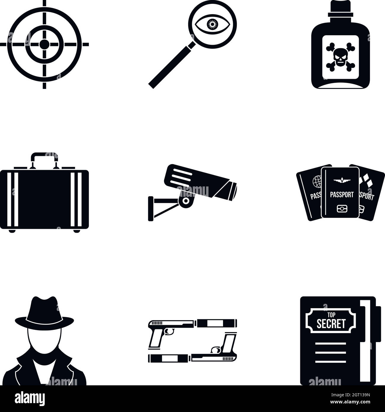 Detective icons set, simple style Stock Vector Image & Art - Alamy