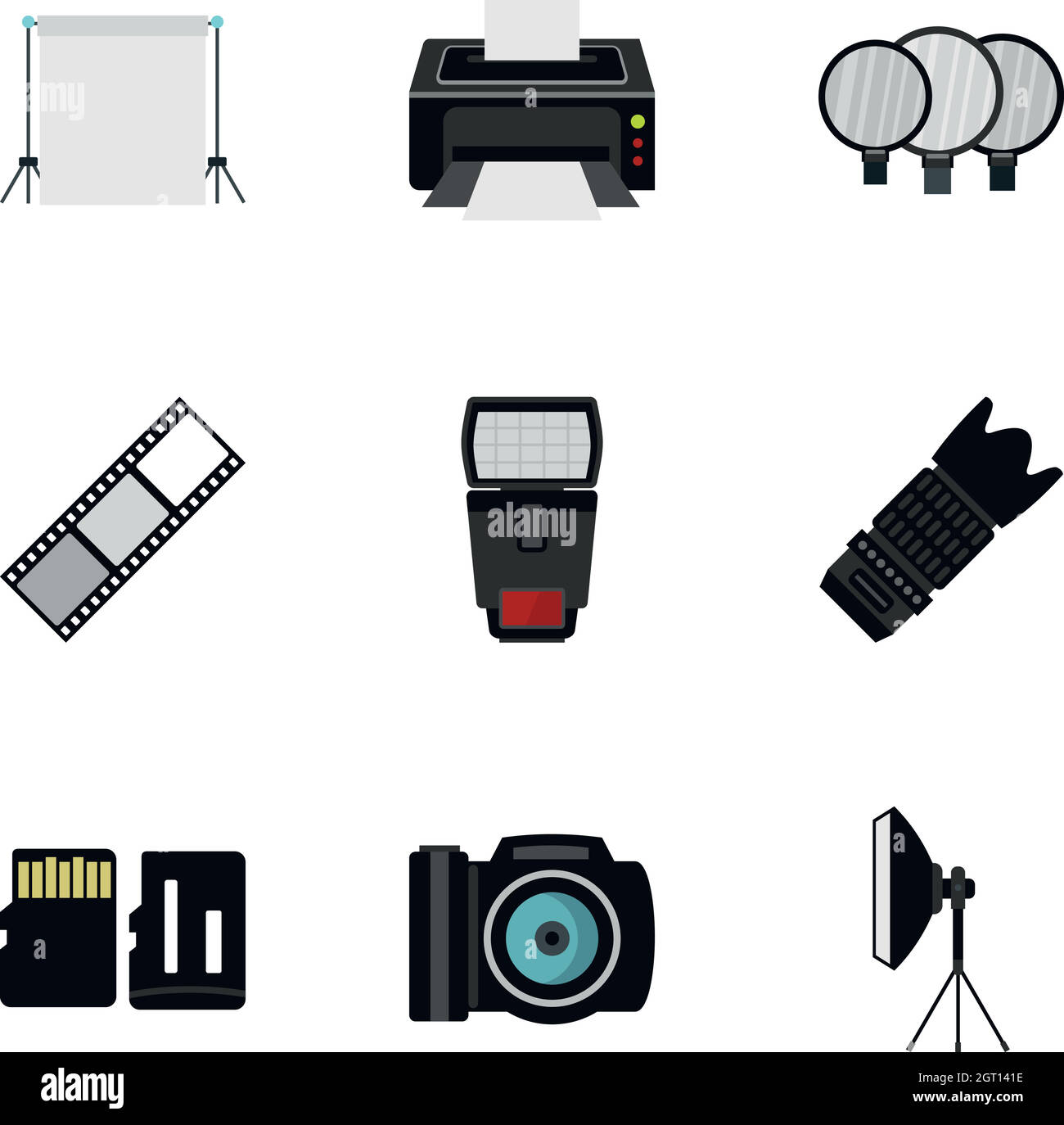 Photography icons set, flat style Stock Vector Image & Art - Alamy