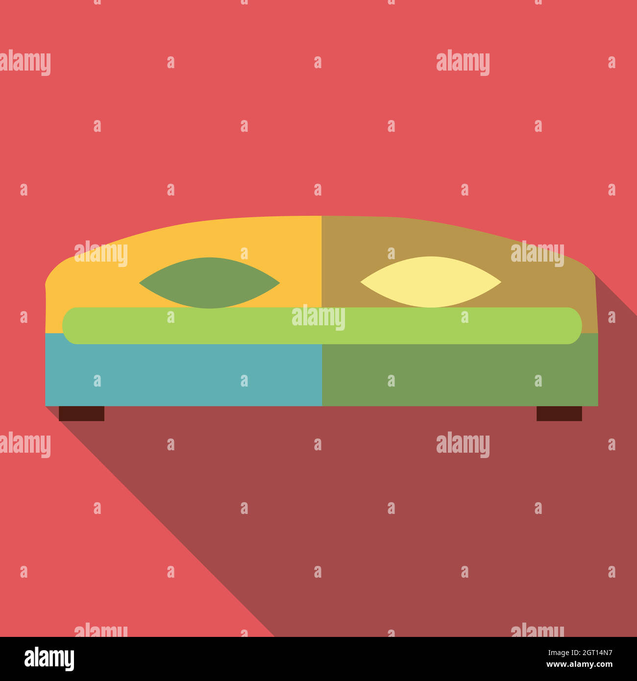 Room double bed blue Stock Vector Images - Alamy