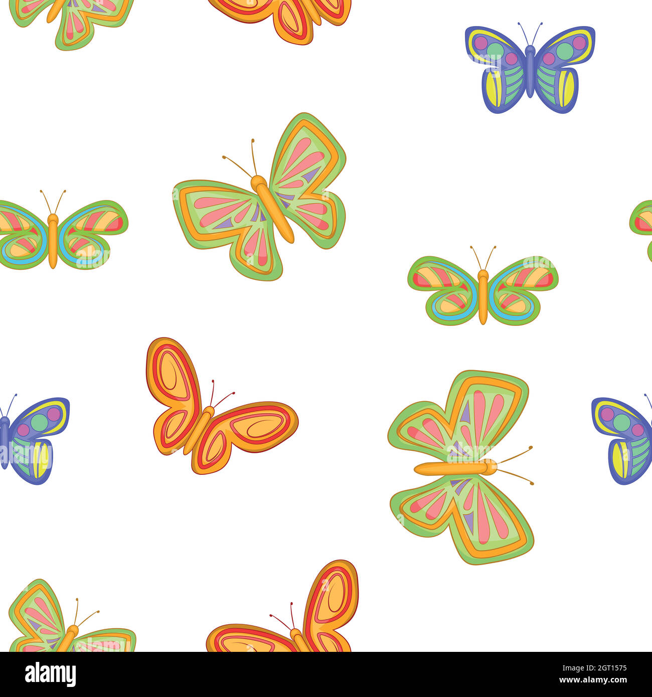 Insects butterflies pattern, cartoon style Stock Vector Image & Art - Alamy