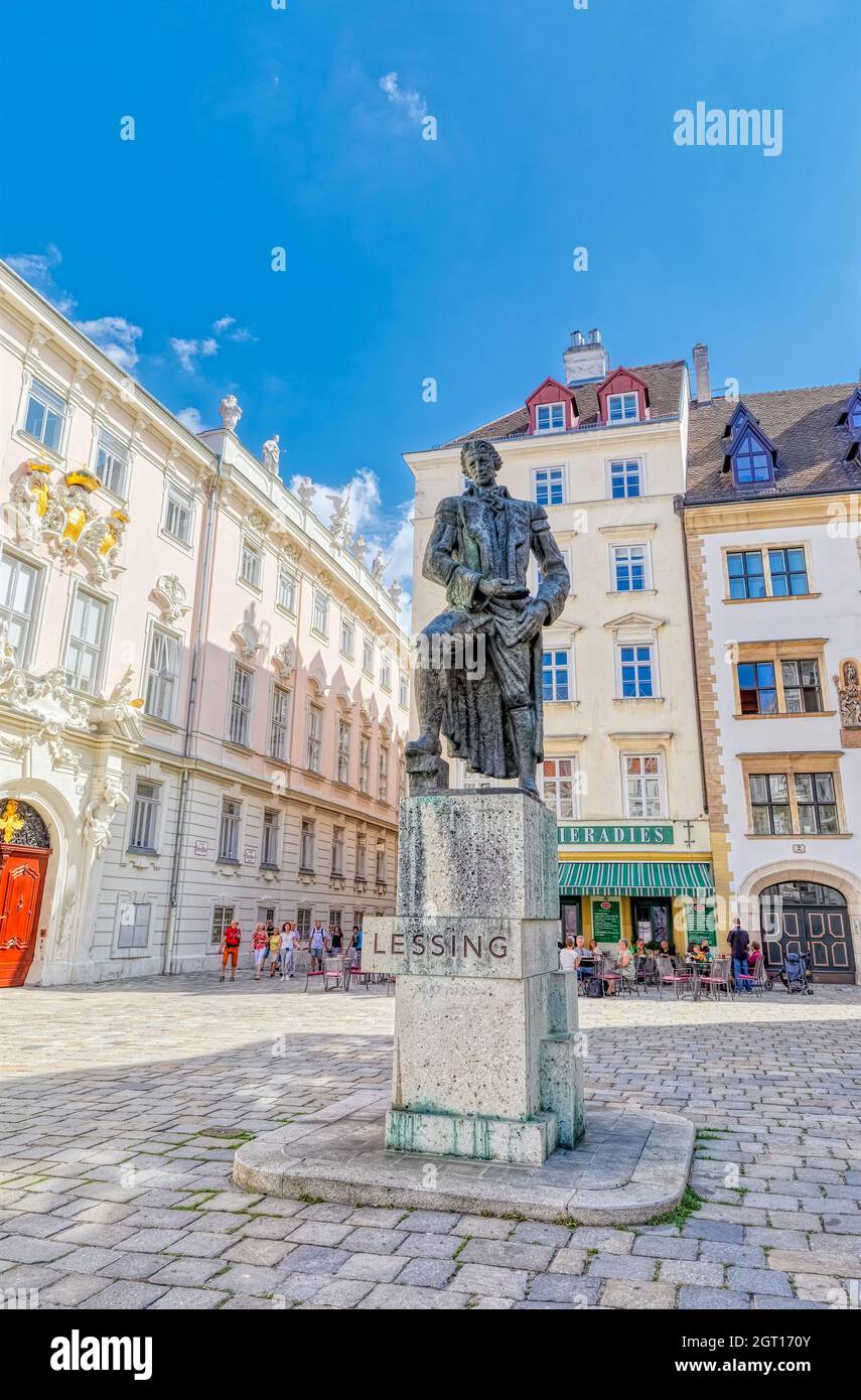 Gotthold Ephraim Lessing monument in Judenplatz Vienna Austia Stock ...