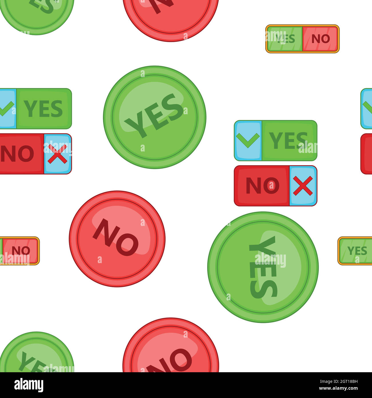 Cross and tick pattern, cartoon style Stock Vector Image & Art - Alamy