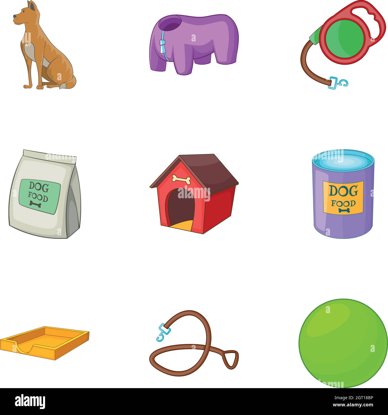 Pet collar set cartoon Stock Vector Images - Alamy