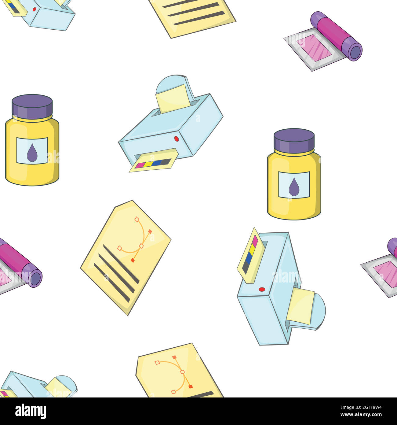 Print printer paper cartoon Stock Vector Images - Alamy