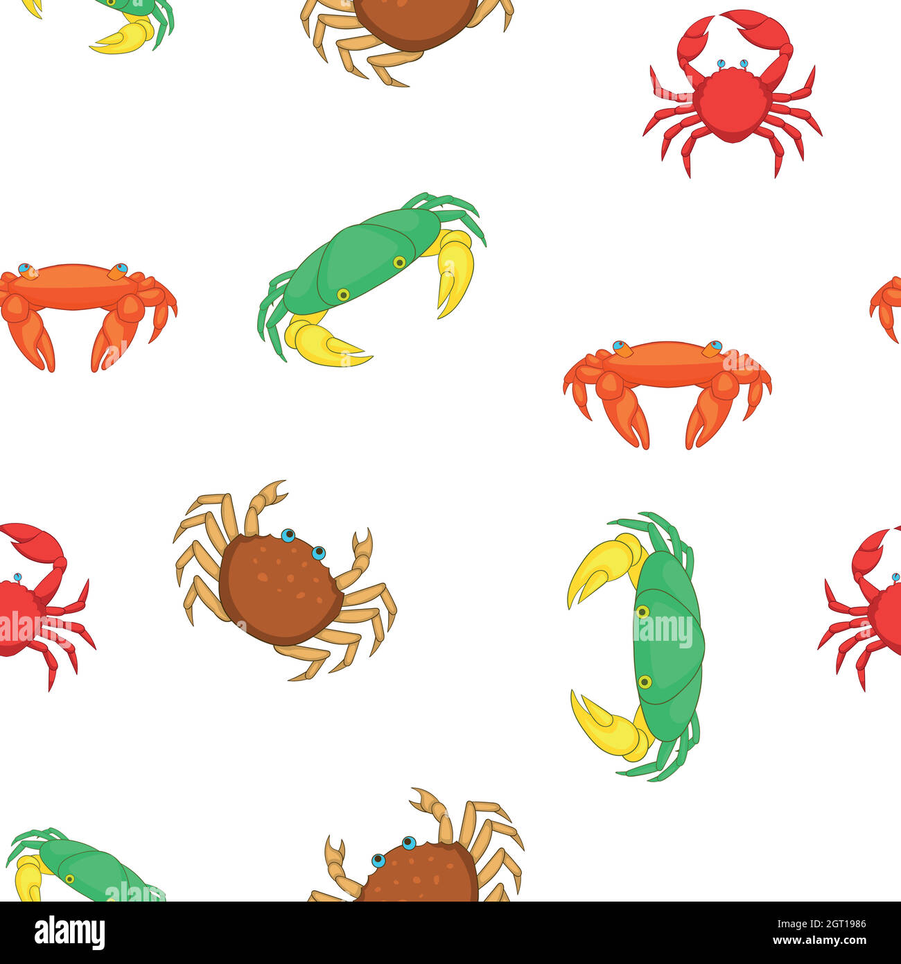Crab pattern, cartoon style Stock Vector Image & Art - Alamy