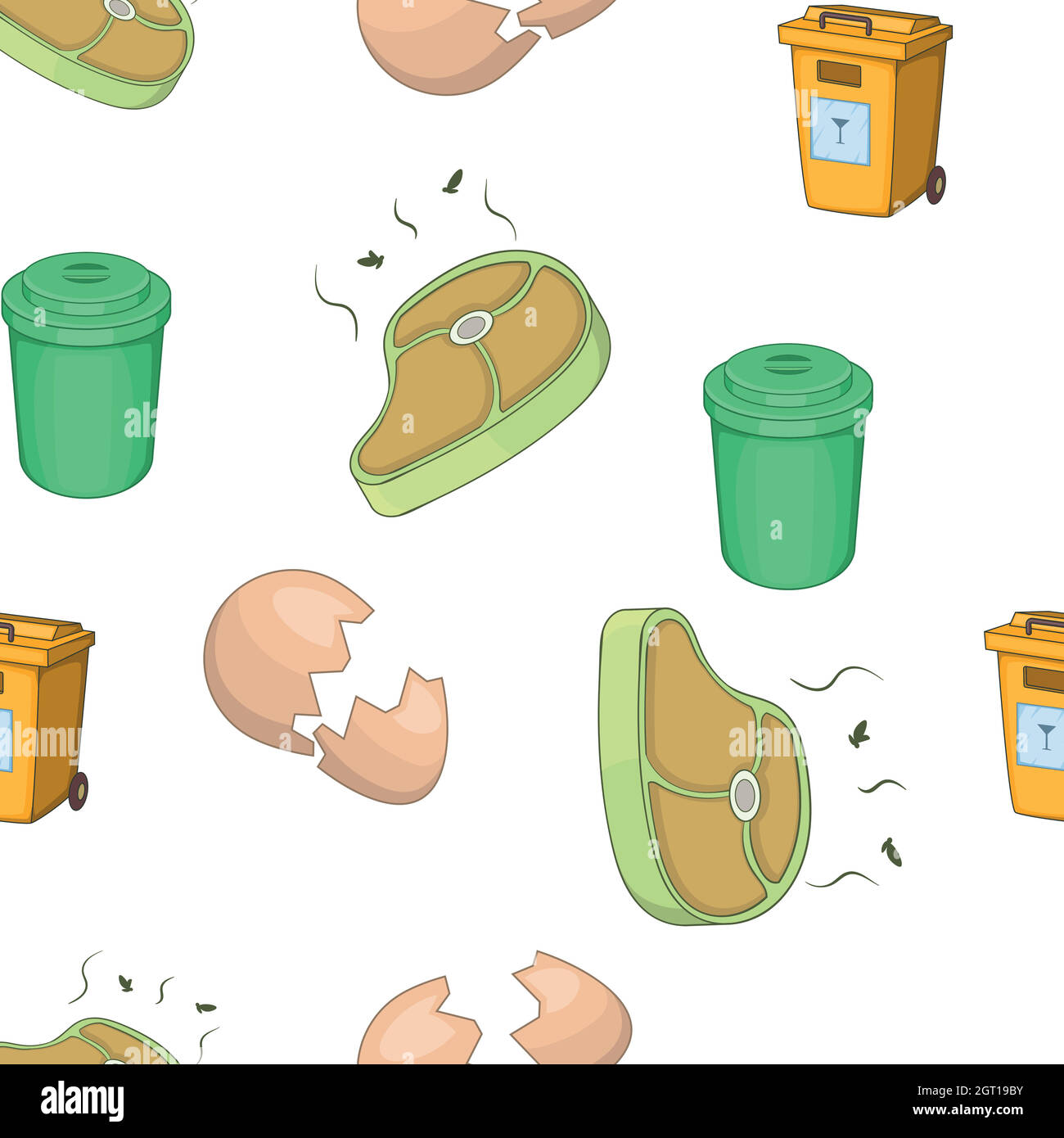 Trash pattern, cartoon style Stock Vector Image & Art - Alamy