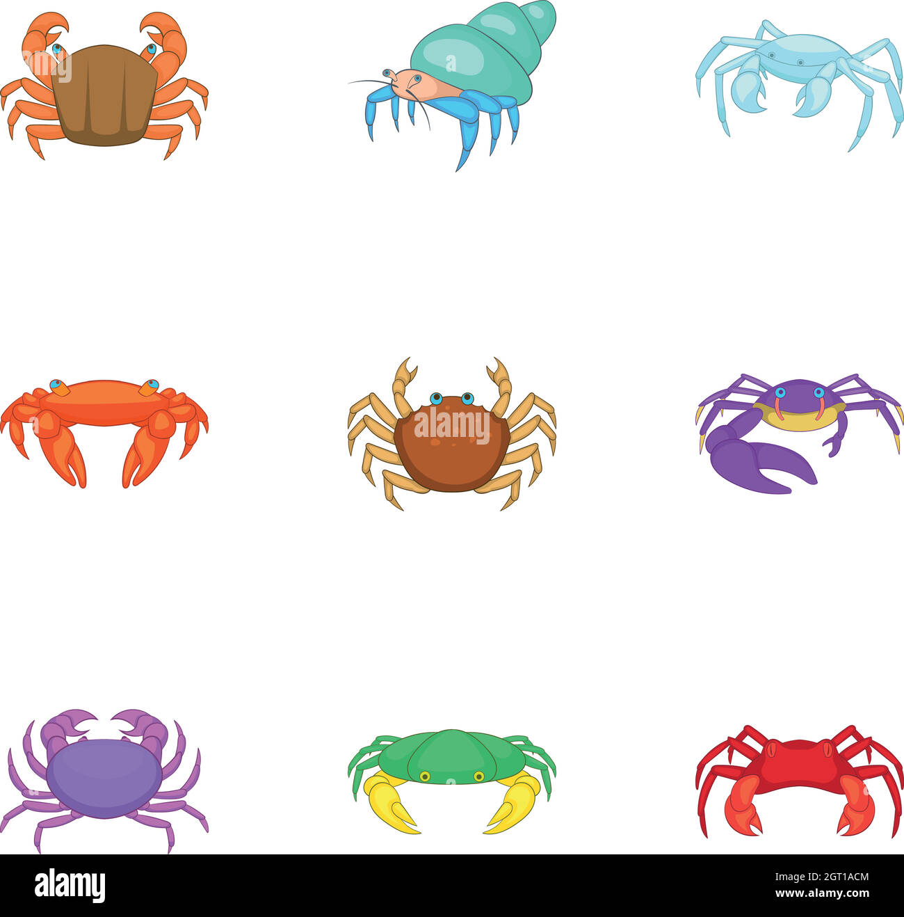 Crab icons set, cartoon style Stock Vector Image & Art - Alamy