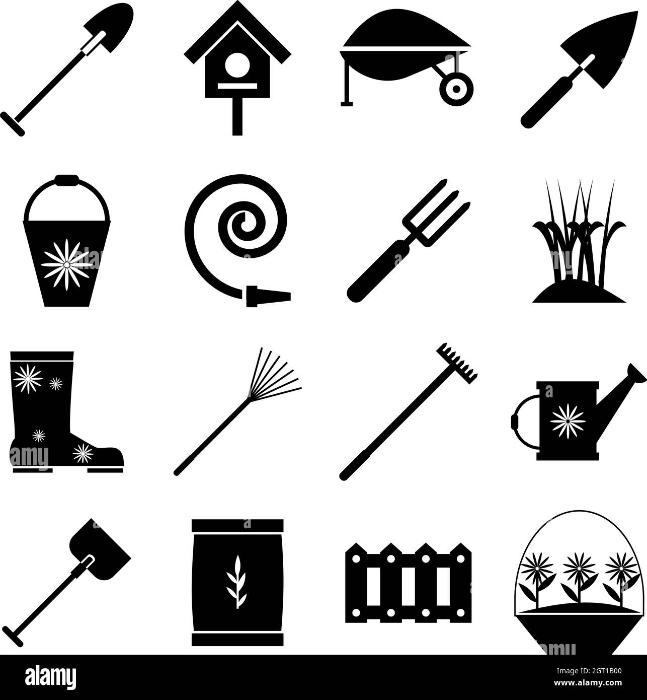 Gardener tree shovel watering Cut Out Stock Images & Pictures - Alamy