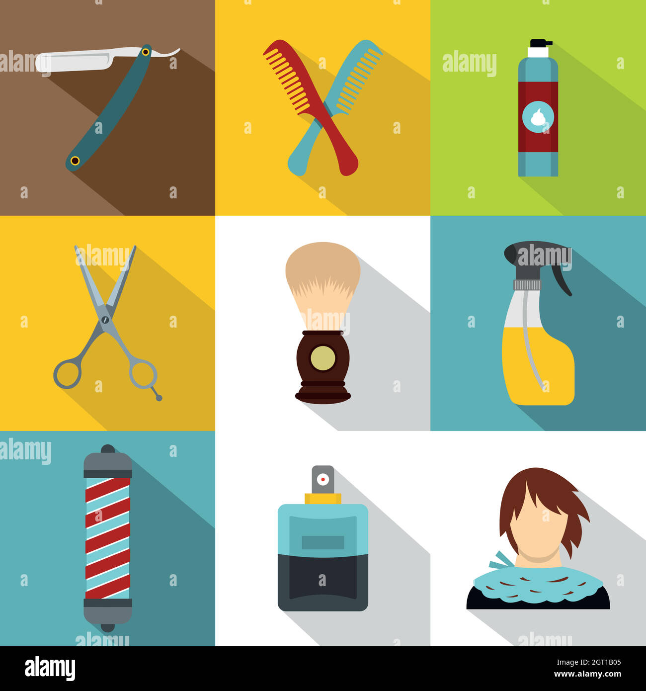 Salon icons set, flat style Stock Vector Image & Art - Alamy