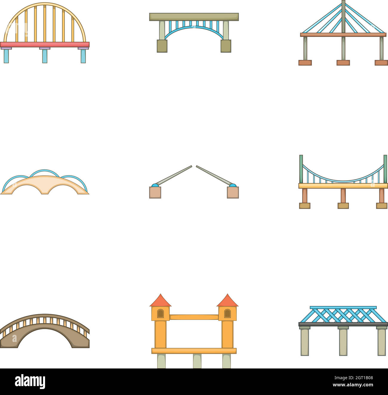 River crossing icons set, cartoon style Stock Vector Image & Art - Alamy
