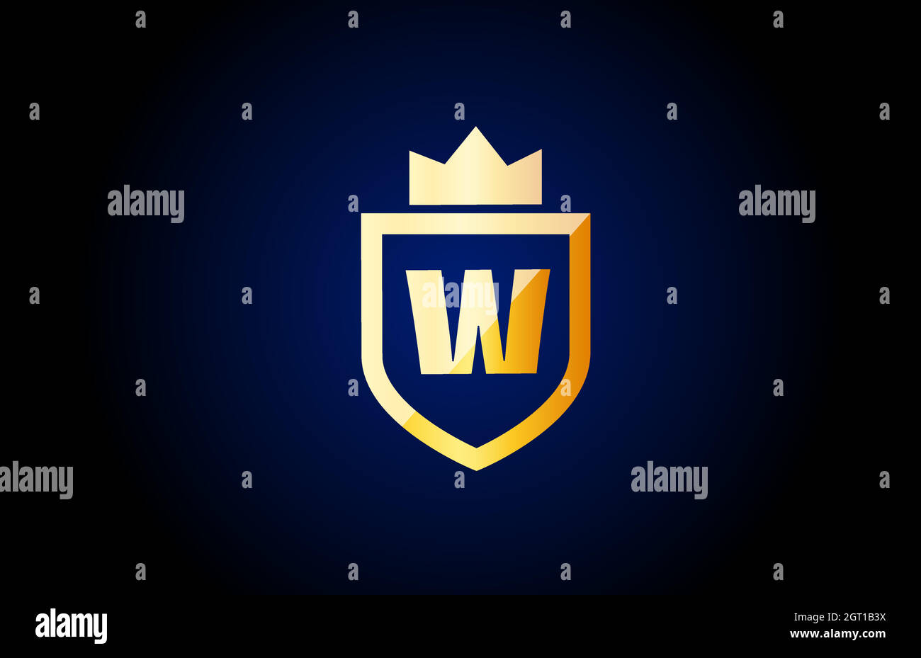 gold W alphabet letter logo icon. Design for business and company ...