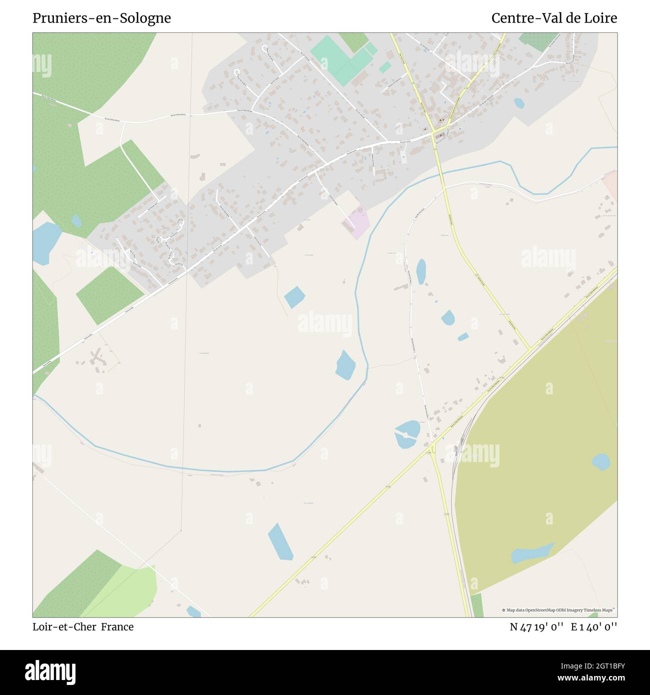 Pruniers-en-Sologne, Loir-et-Cher, France, Centre-Val de Loire, N 47 19' 0'', E 1 40' 0'', map ...