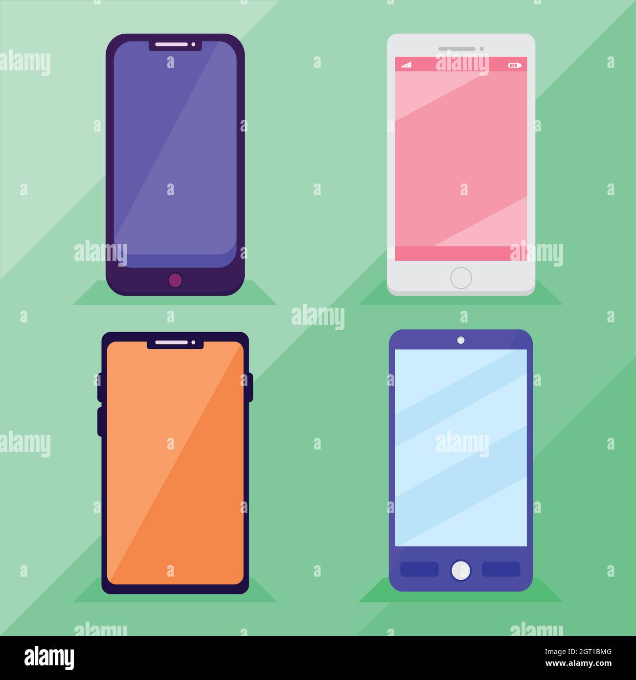 four smartphones mobile Stock Vector Image & Art - Alamy