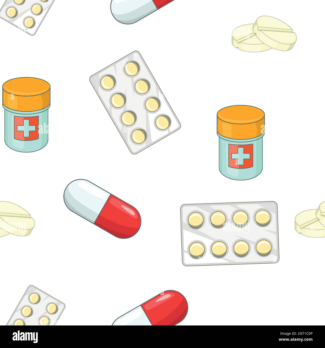 Treatment tablets pattern, cartoon style Stock Vector Image & Art - Alamy