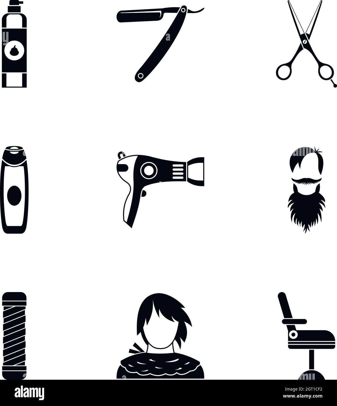Hair cut icons set, simple style Stock Vector Image & Art - Alamy