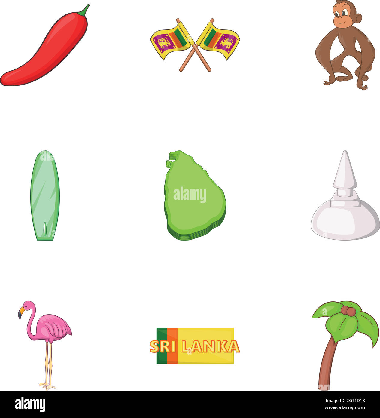 Symbols representing Sri Lanka icons set Stock Vector Image & Art - Alamy