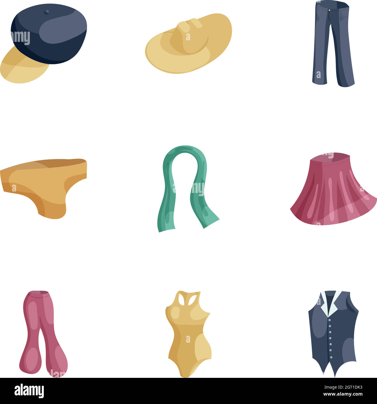 Female fashion wea icons set, cartoon style Stock Vector Image & Art ...