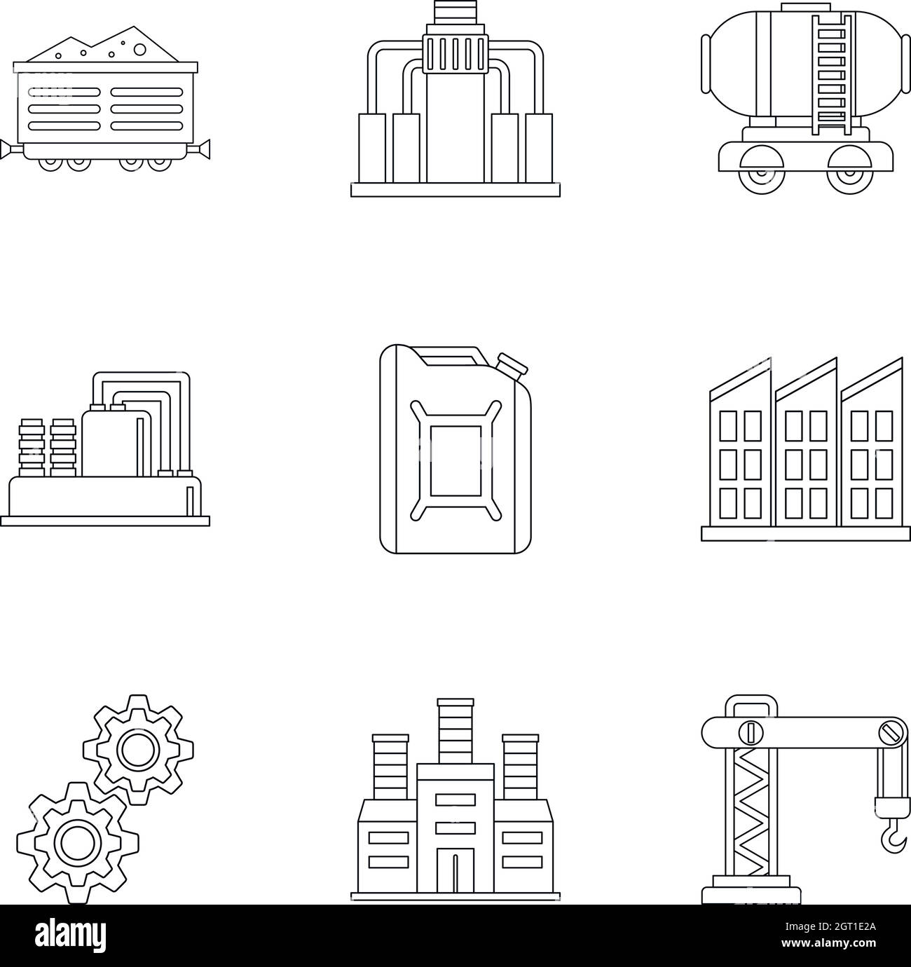 Oil production icons set, outline style Stock Vector Image & Art - Alamy