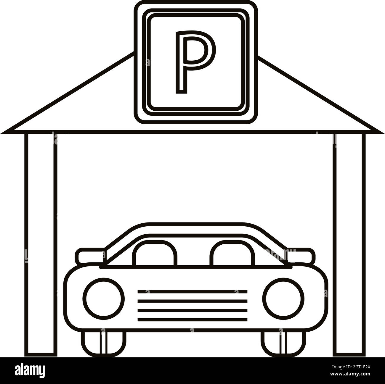 Car parking icon, outline style Stock Vector Image & Art - Alamy