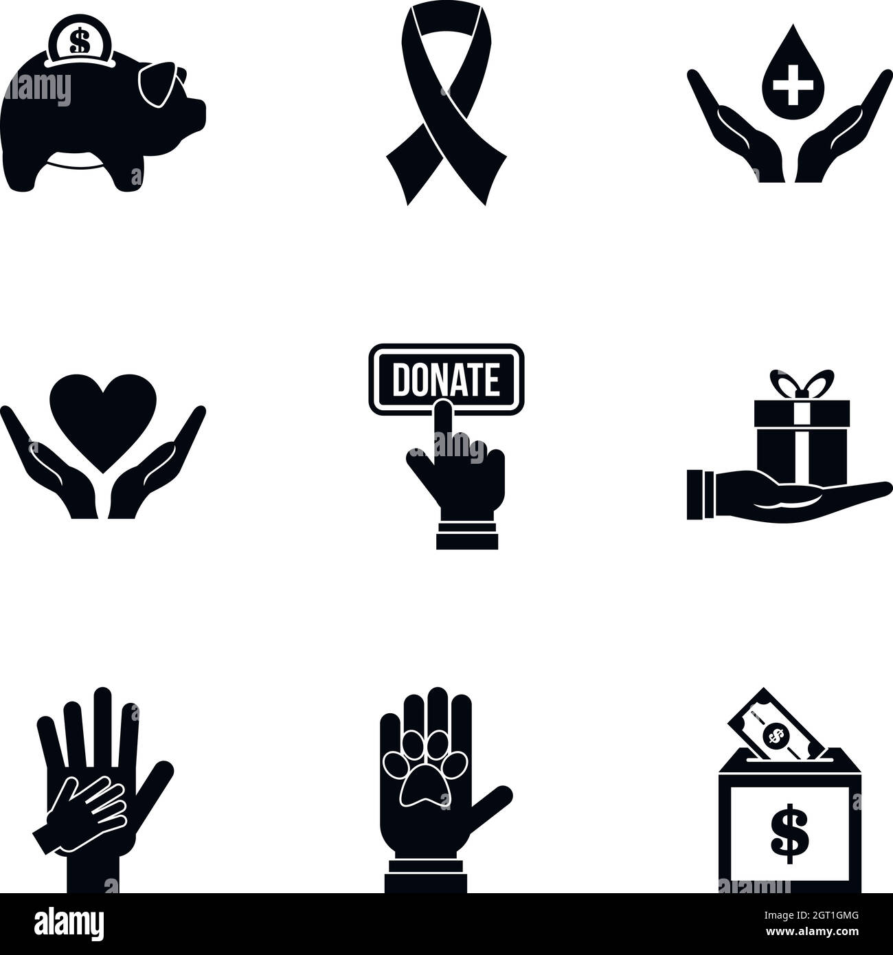Charity icons set, simple style Stock Vector Image & Art - Alamy