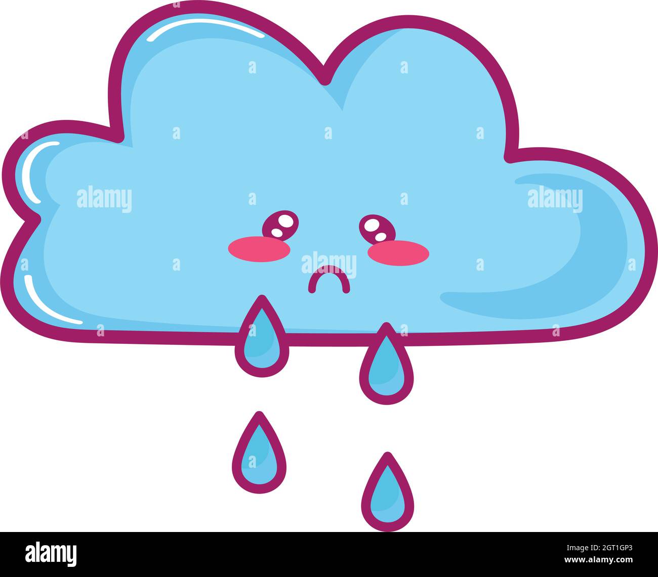 cloud crying kawaii Stock Vector Image & Art - Alamy