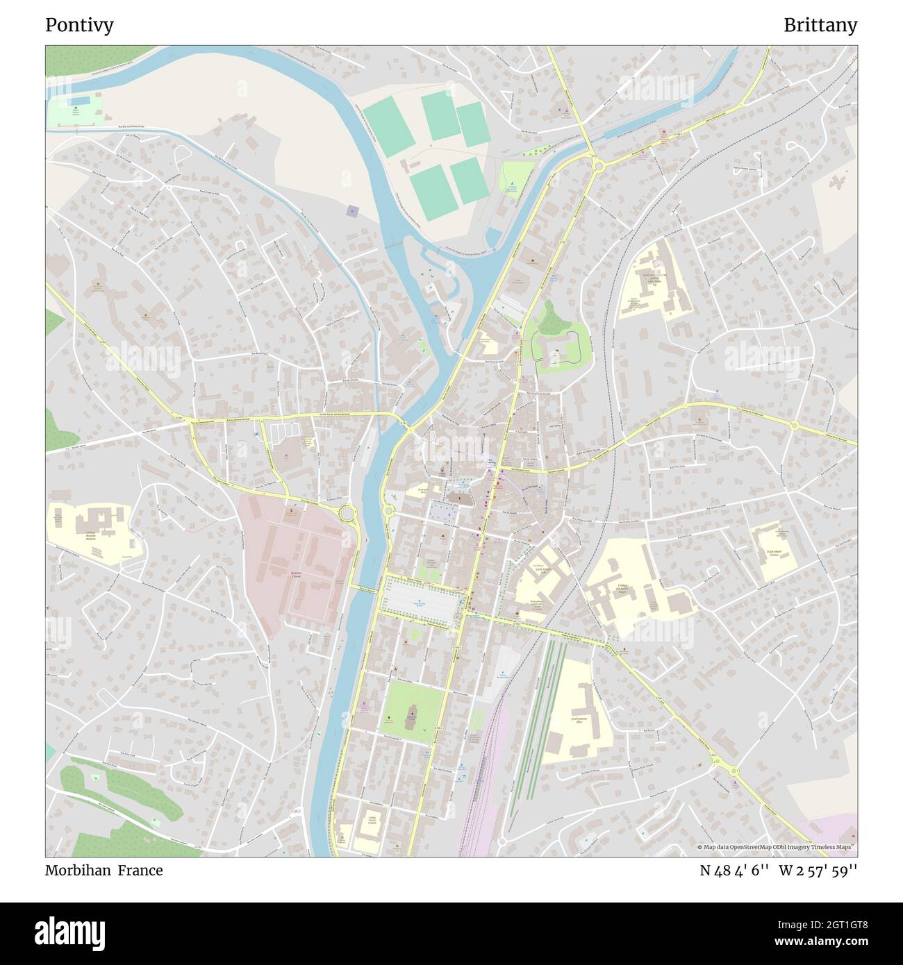 Pontivy map Cut Out Stock Images & Pictures - Alamy