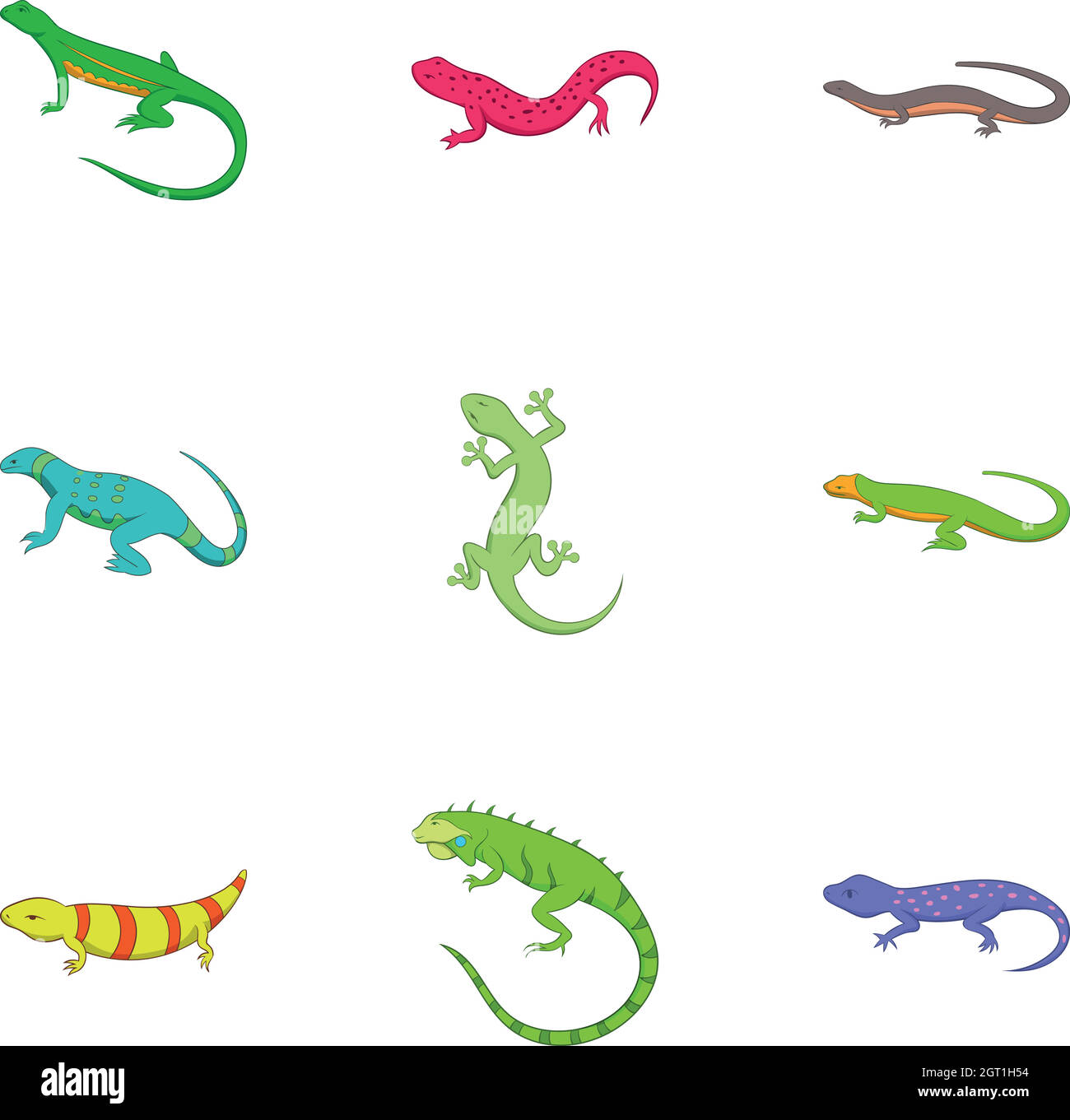 Lizard icons set, cartoon style Stock Vector Image & Art - Alamy