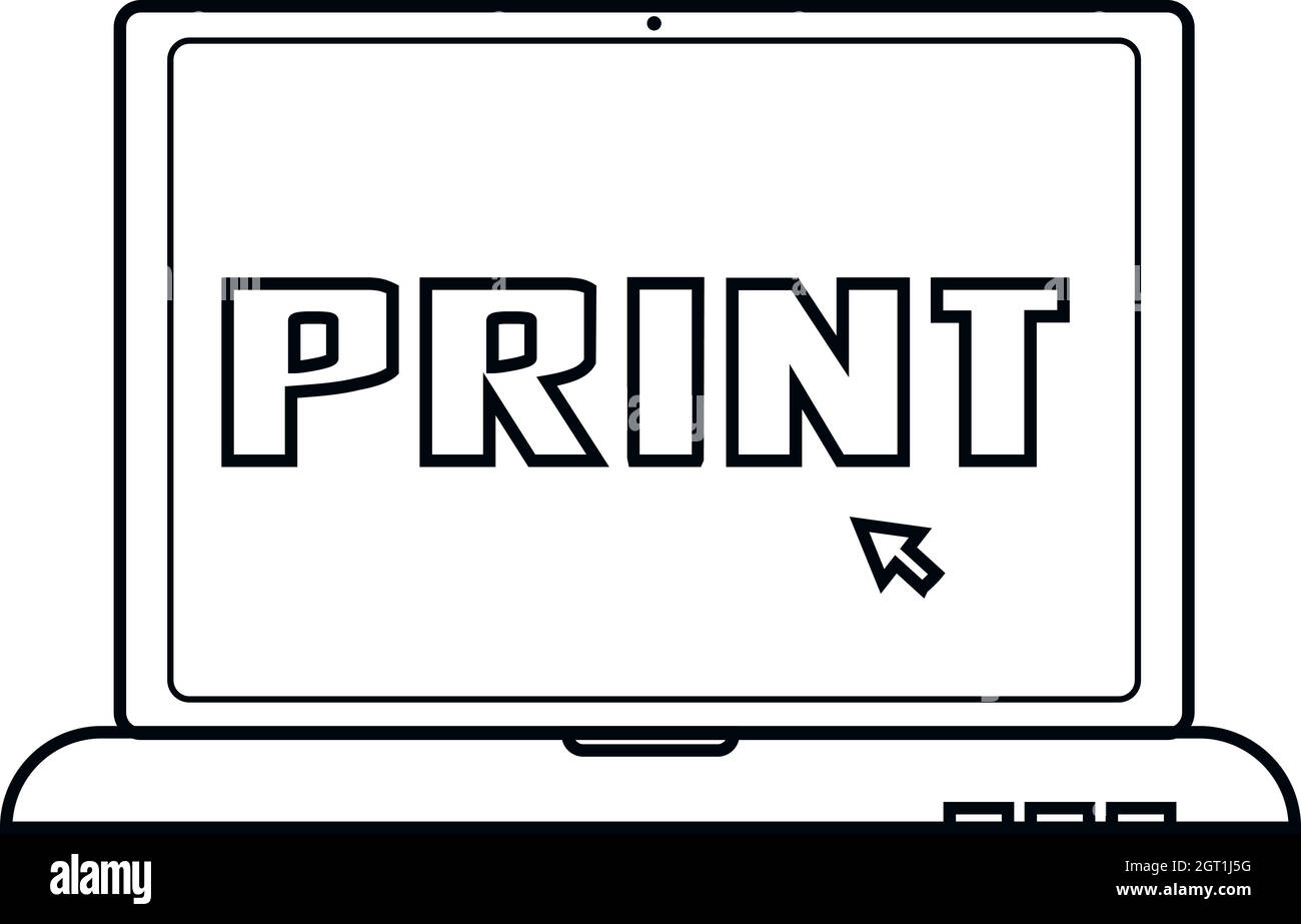 Print icon, outline style Stock Vector Image & Art - Alamy