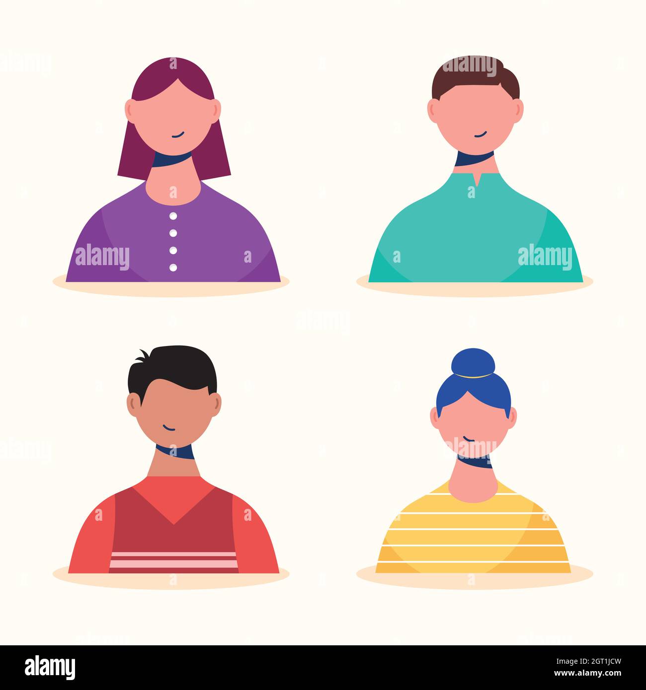 four persons characters Stock Vector Image & Art - Alamy