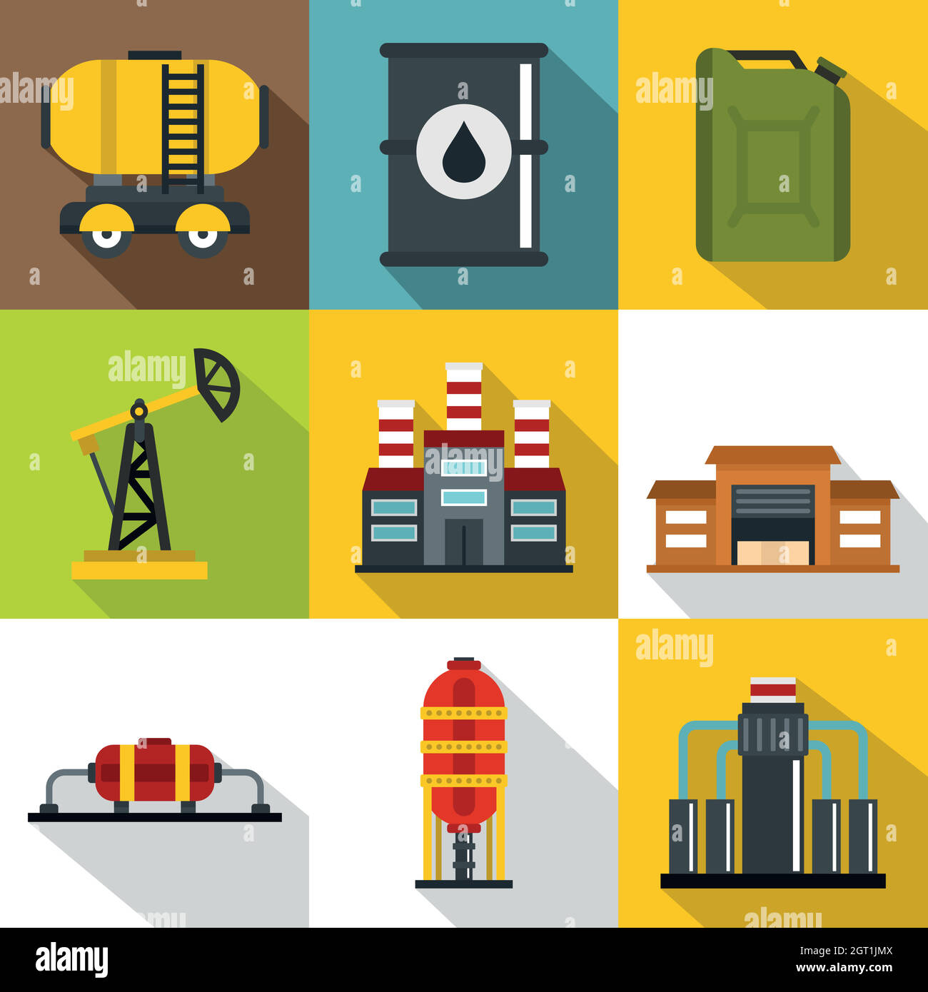 Fuel icons set, flat style Stock Vector Image & Art - Alamy