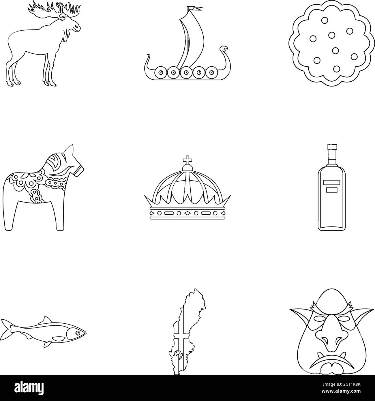 Country icons thin Cut Out Stock Images & Pictures - Alamy