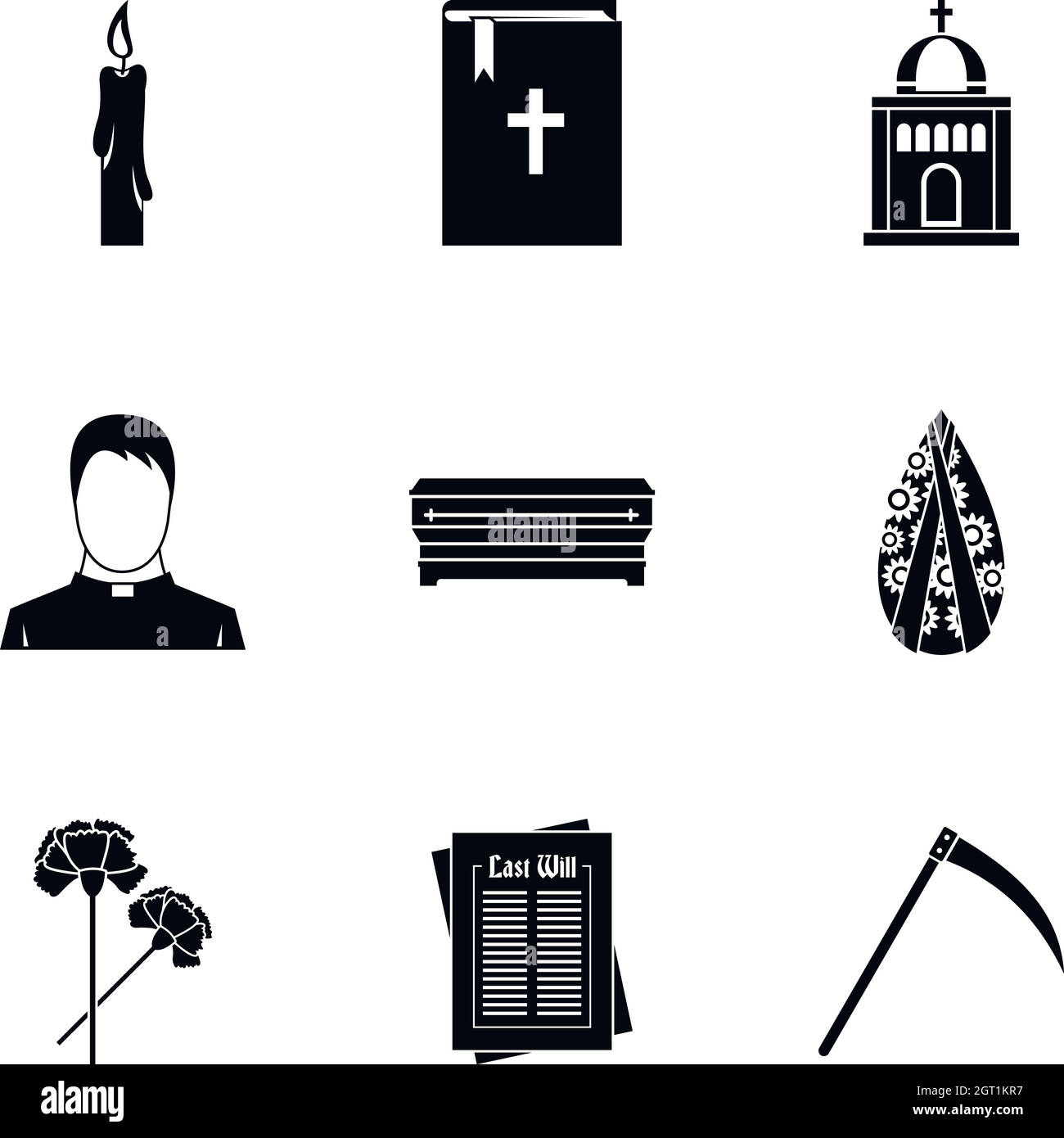 Funeral services icons set, simple style Stock Vector Image & Art - Alamy