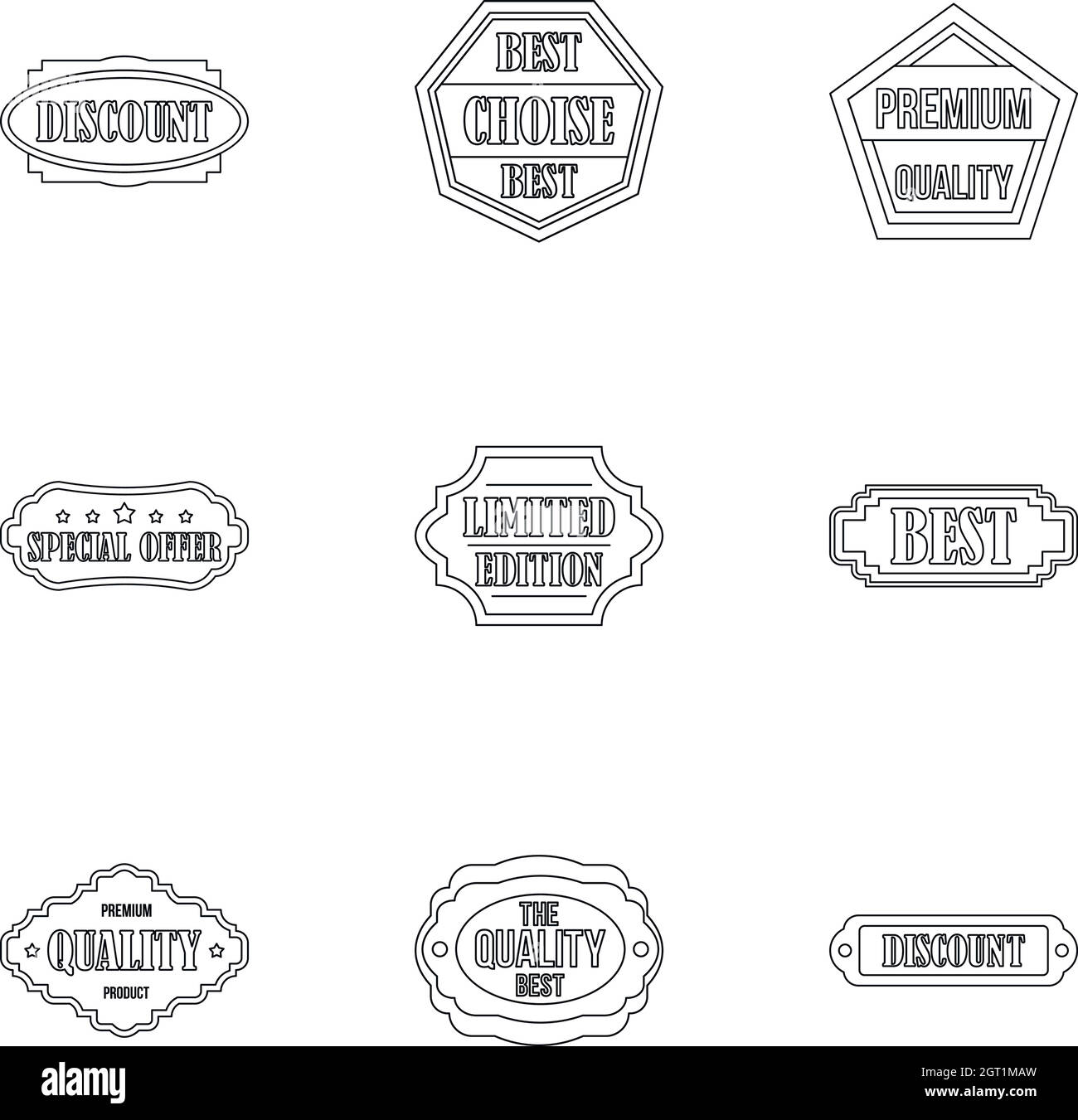 Types tag icons set, outline style Stock Vector Image & Art - Alamy