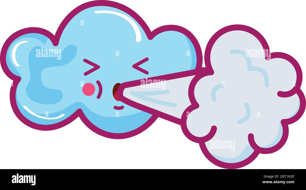 blowing cloud kawaii Stock Vector Image & Art - Alamy