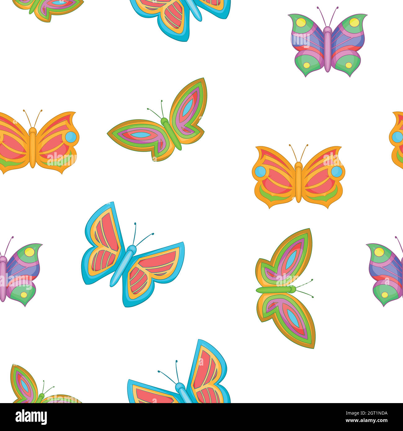 Butterfly pattern, cartoon style Stock Vector Image & Art - Alamy