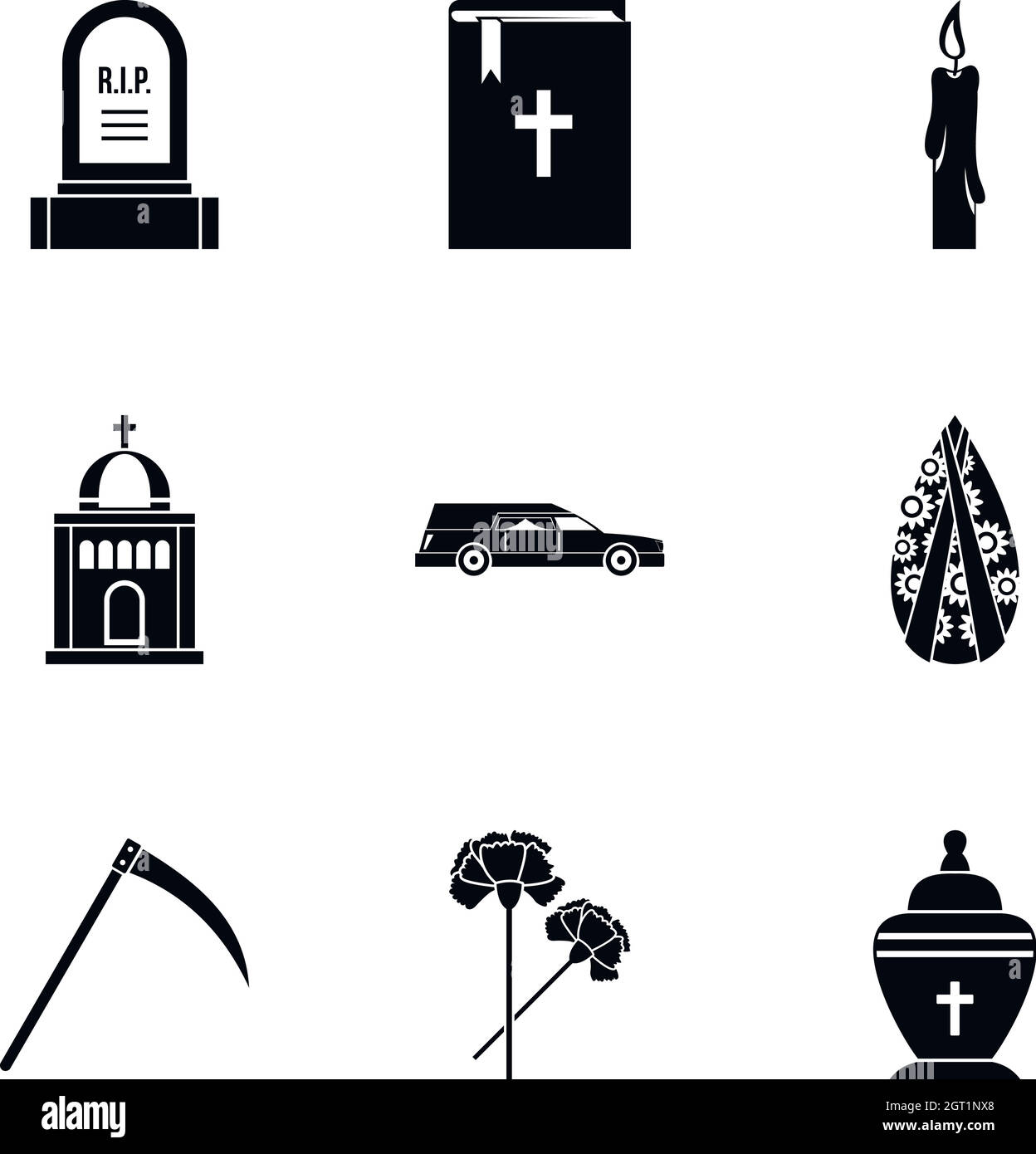 Funeral icons set, simple style Stock Vector Image & Art - Alamy