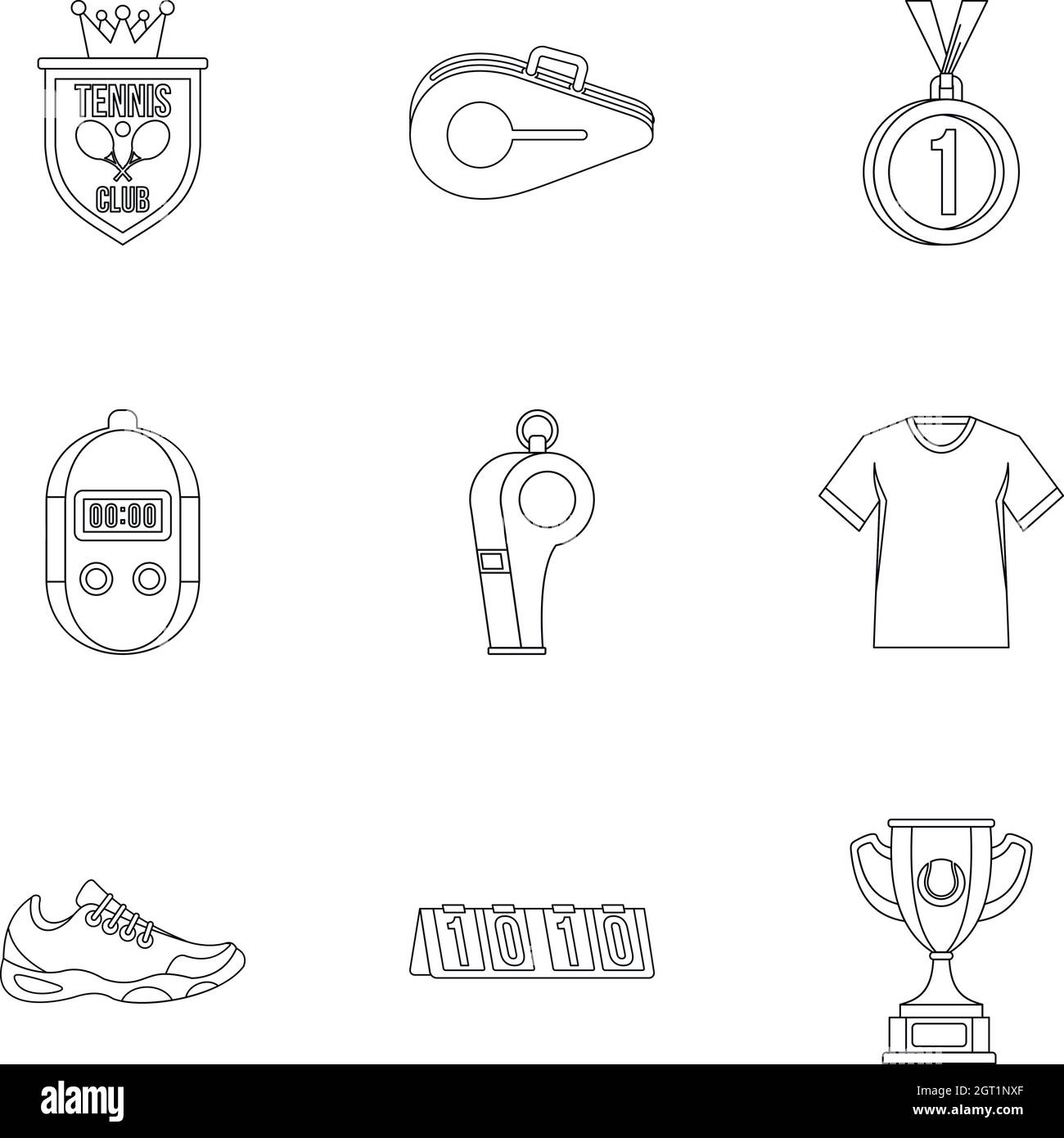 Big tennis icons set, outline style Stock Vector Image & Art - Alamy