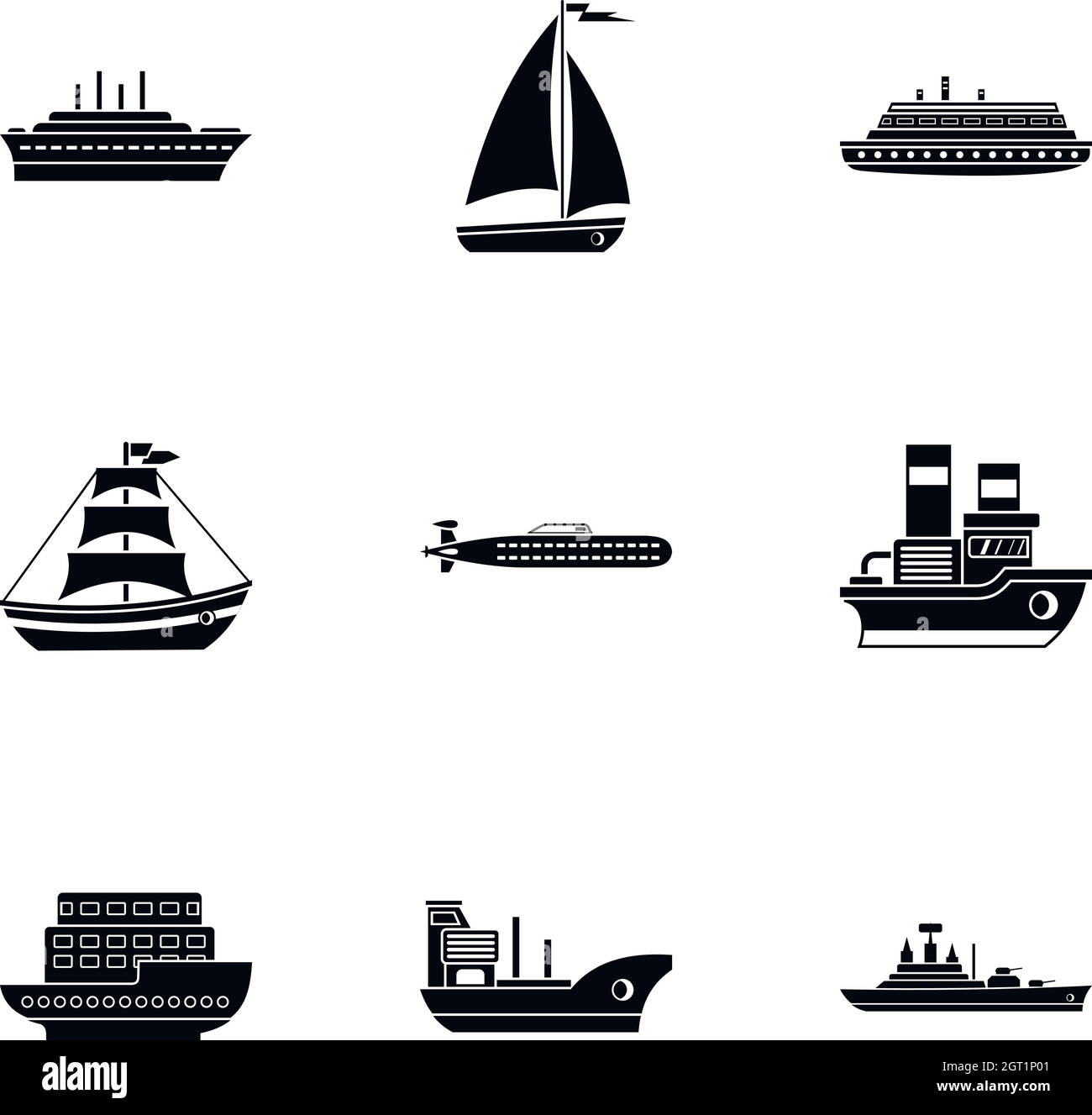 Ship icons set, simple style Stock Vector Image & Art - Alamy
