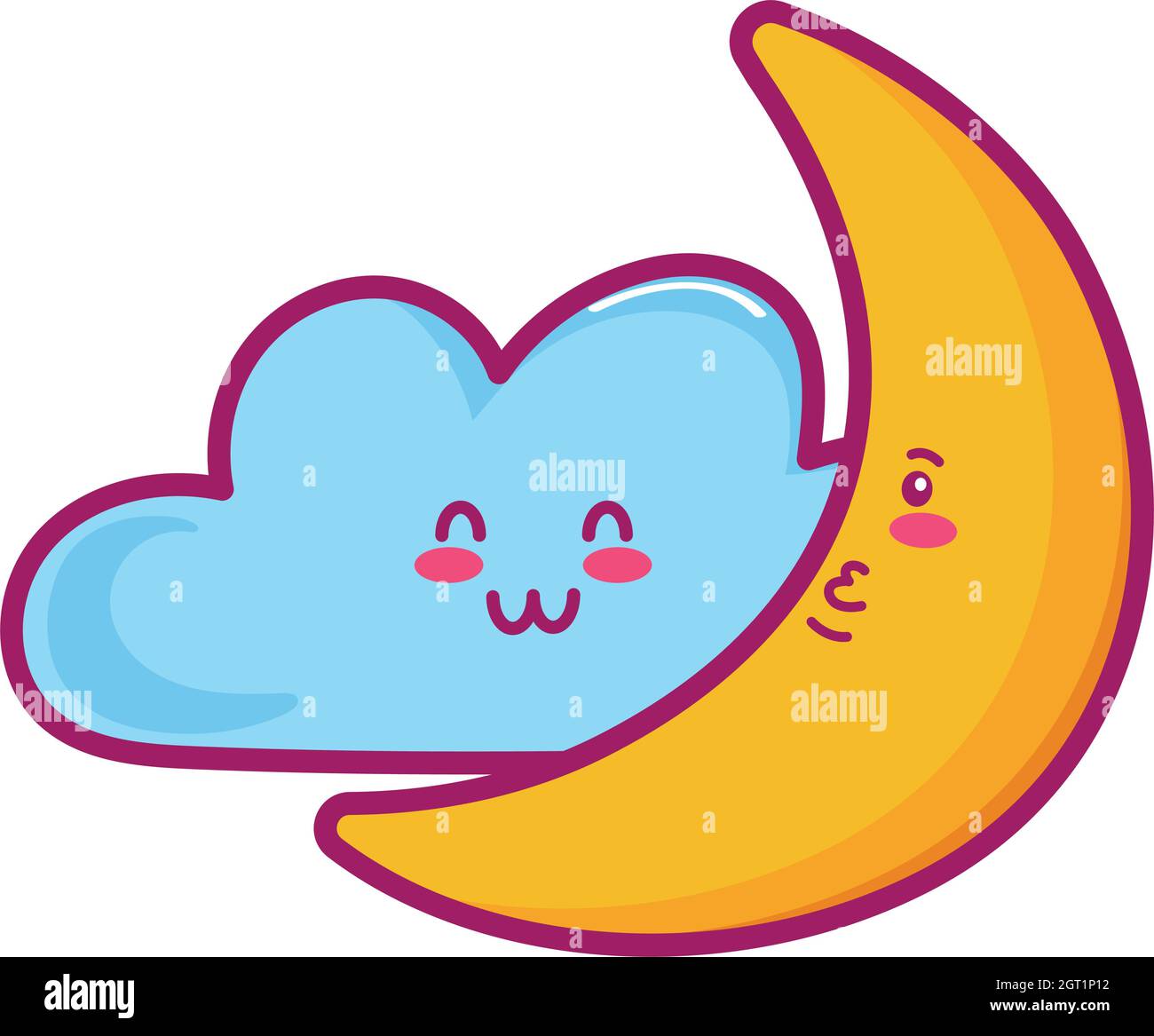 Sun moon face color Stock Vector Images - Alamy