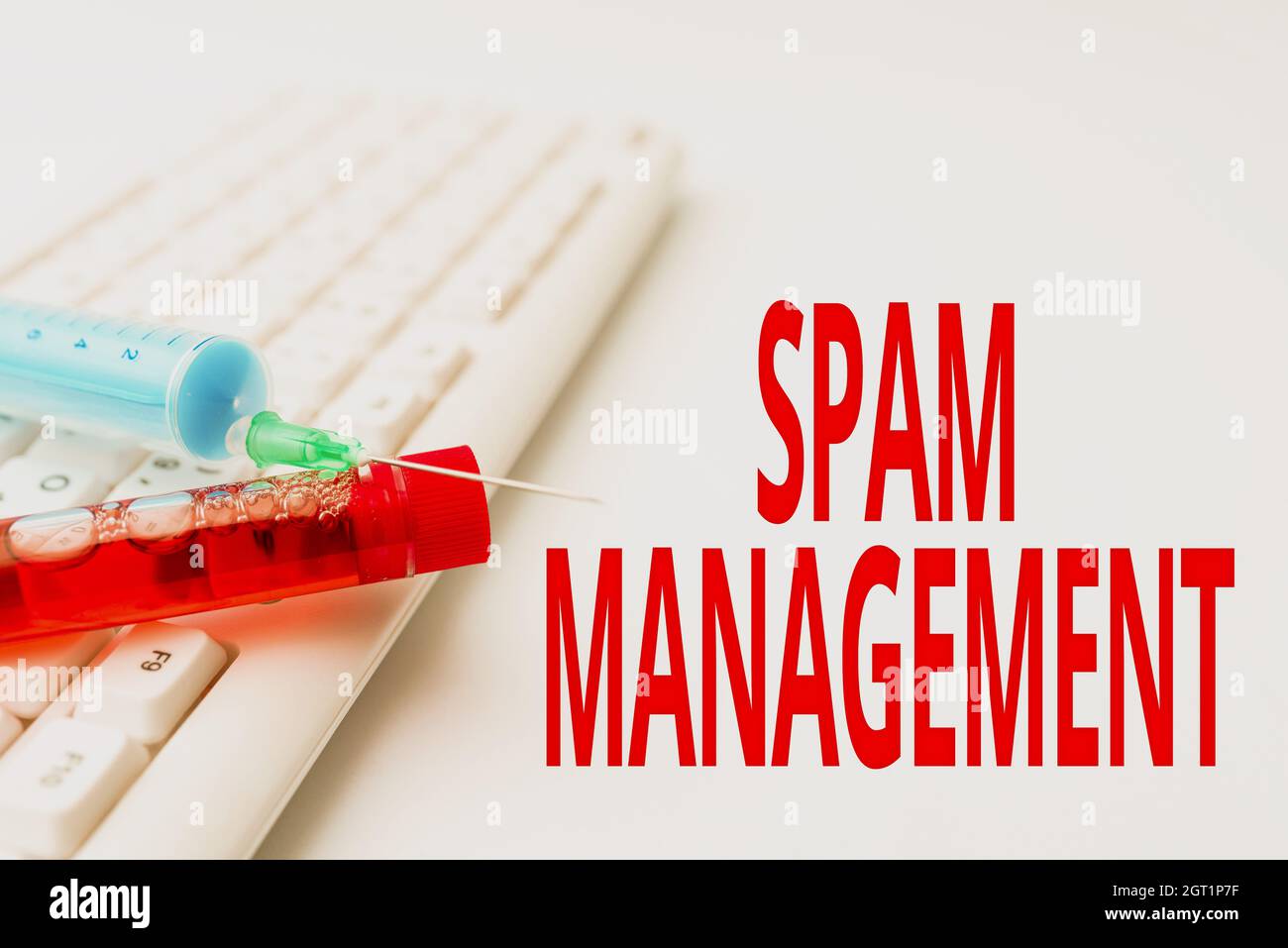 Text sign showing Spam Management. Word Written on help reduce or ...