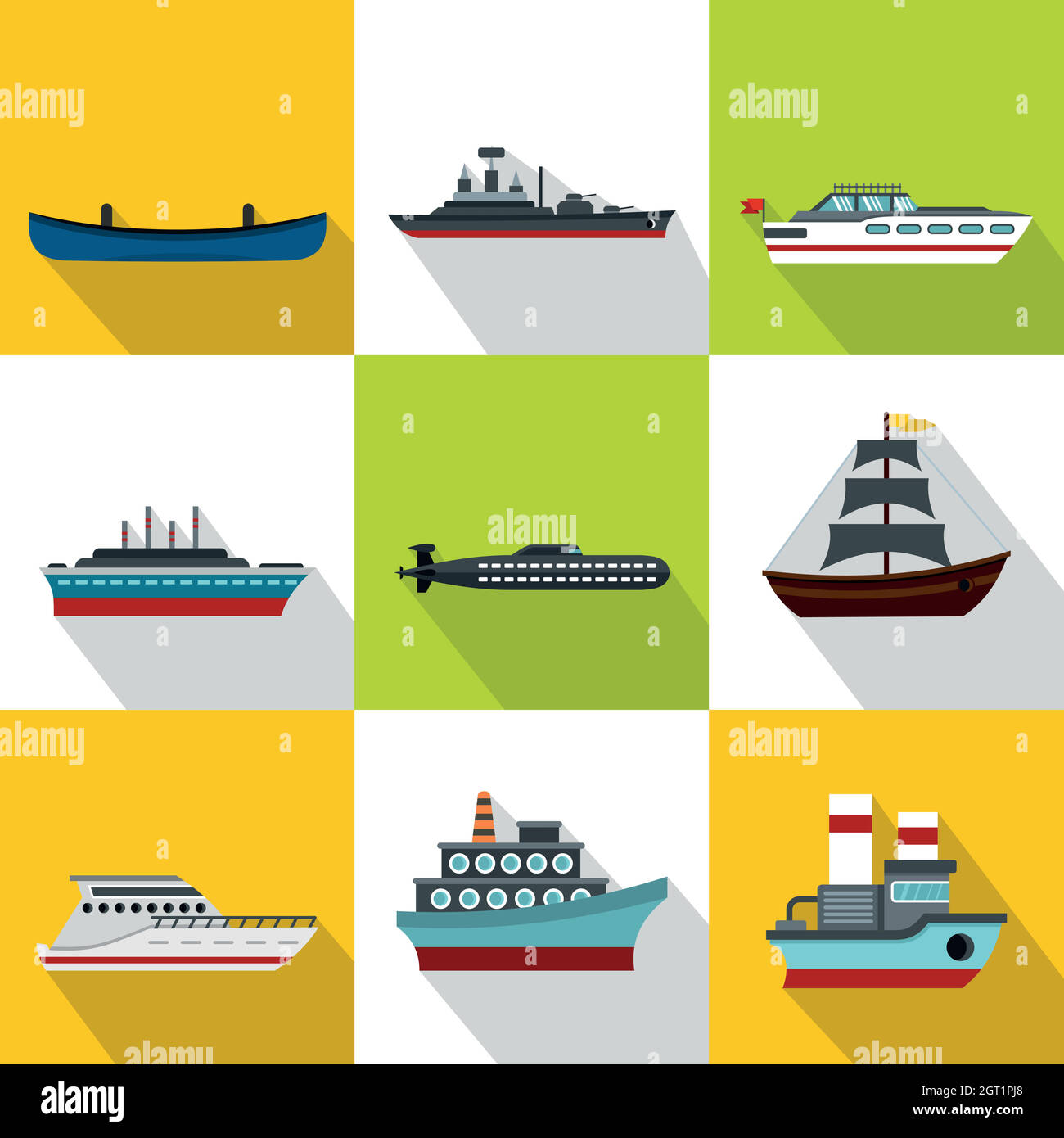 Ship icons set, flat style Stock Vector Image & Art - Alamy
