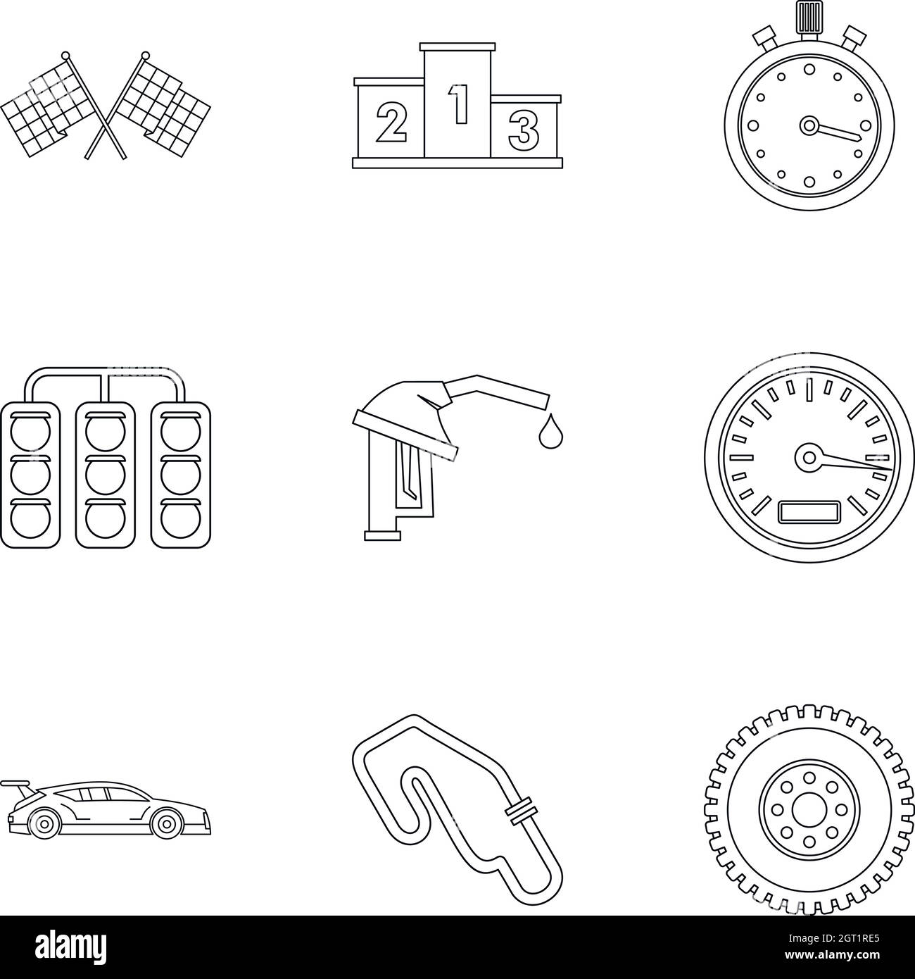 Race icons set, outline style Stock Vector Image & Art - Alamy