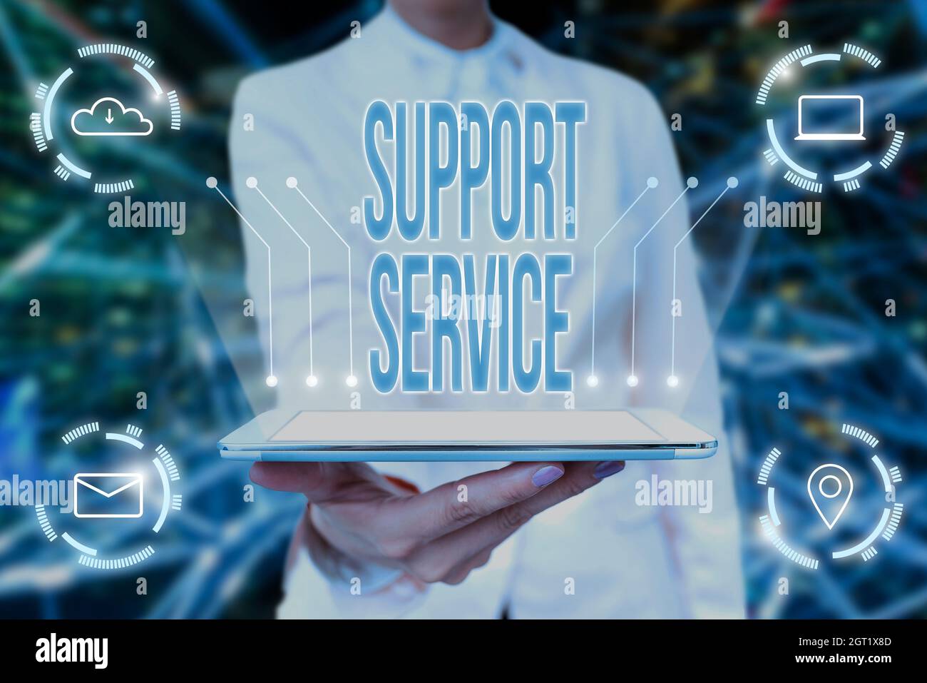 Sign Displaying Support Service Internet Concept Activity For Execution Of A Product Or Program